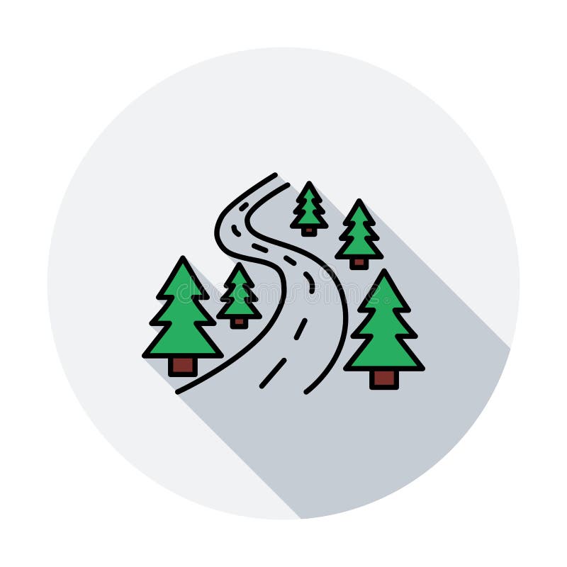 Road icon stock vector. Illustration of graphic, line - 93393436