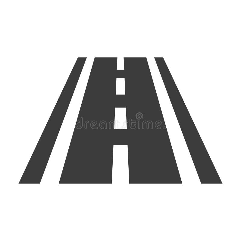Road Icon on White Background. Stock Illustration - Illustration of ...