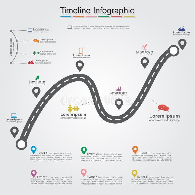 Vector Infographic World Map, Road Timeline Layout Stock Vector ...