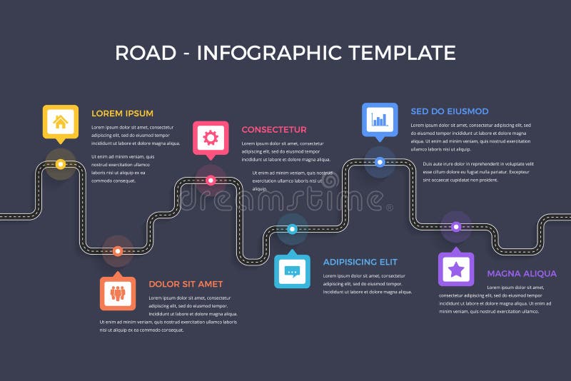 Road Infographics stock vector. Illustration of infochart - 254199155