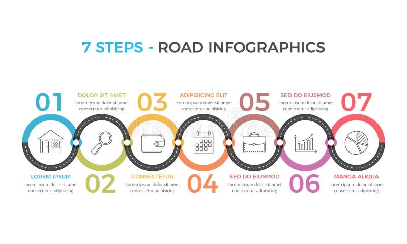Road Infographics stock vector. Illustration of information - 260026264