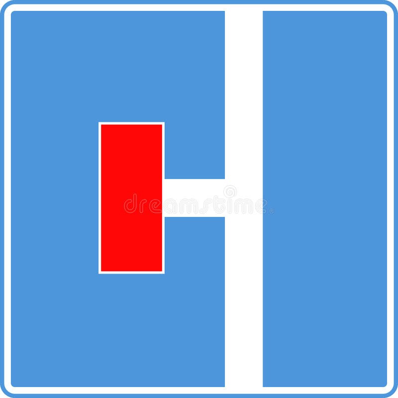 Dead End on the Left. Road Information Signs. Stock Vector ...