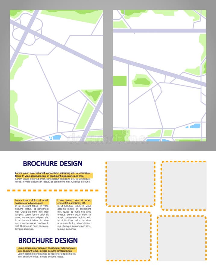 Road Infrastructure Blank Brochure Design Elements Set Stock Vector ...