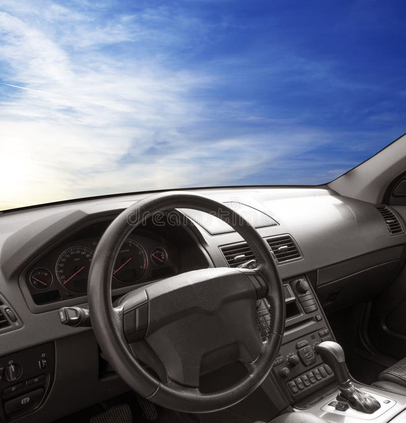 Road from inside the car stock photo. Image of glow, sunset - 96967718