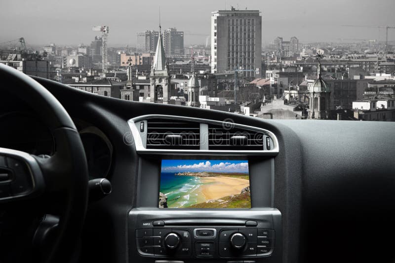 Road from inside the car stock photo. Image of road, transportation ...
