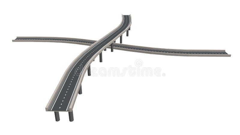 Road Intersection. 3d Vector Illustration Stock Vector - Illustration ...
