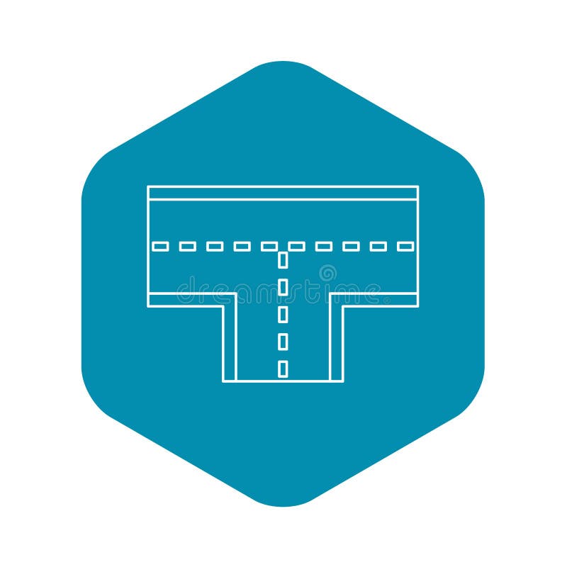 Road Intersection Icon, Outline Style Stock Vector - Illustration of ...