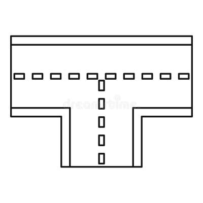 Road Intersection Icon, Outline Style Stock Vector - Illustration of ...