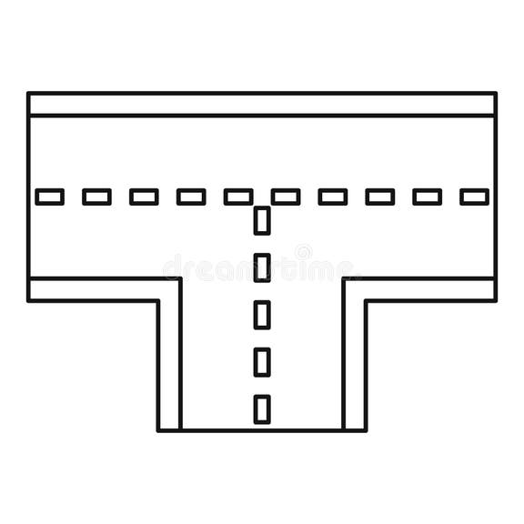 Road Intersection Icon, Outline Style Stock Vector - Illustration of ...