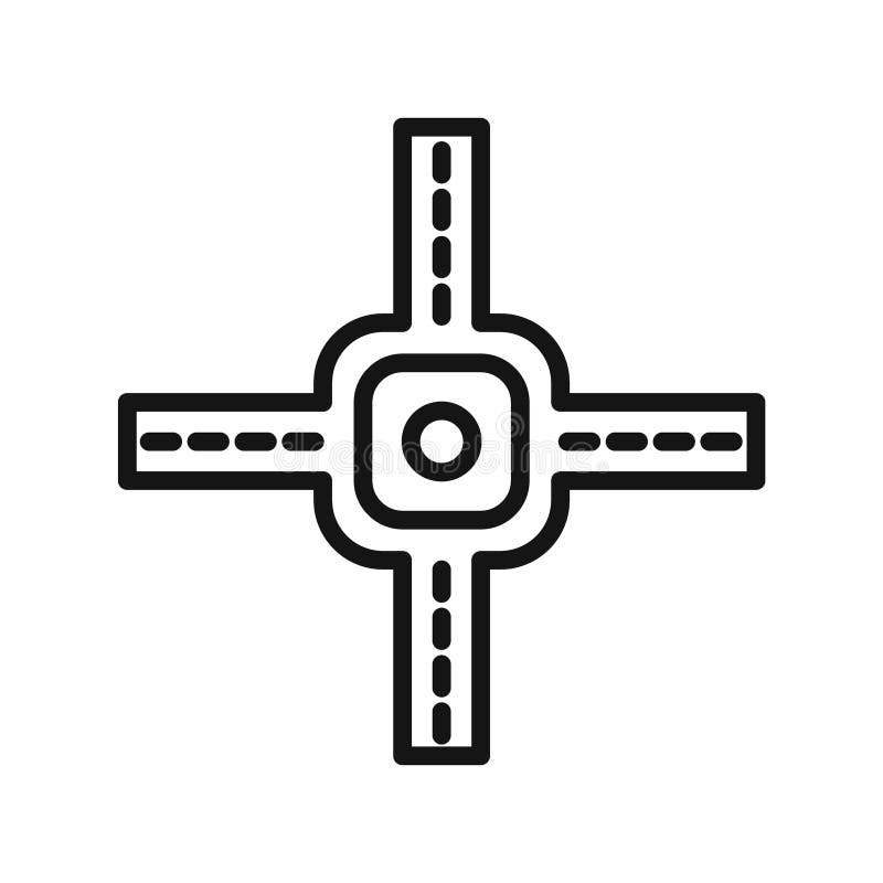 Road Intersection Junction Icon Mark in Filled Style Stock Vector ...
