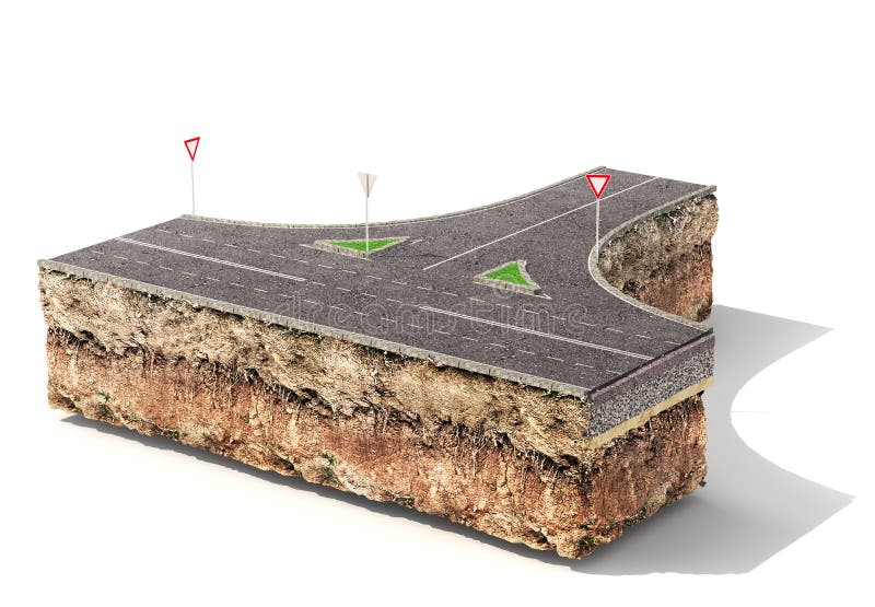 Road Intersection. Piece of Road with Layers Stock Illustration ...