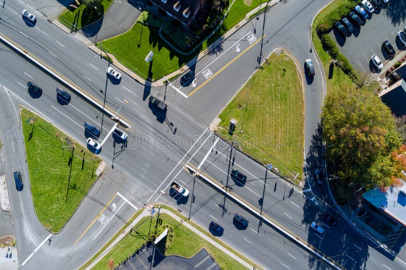 Road Intersection Urban Transportation during Rush Hour with a Heavy ...
