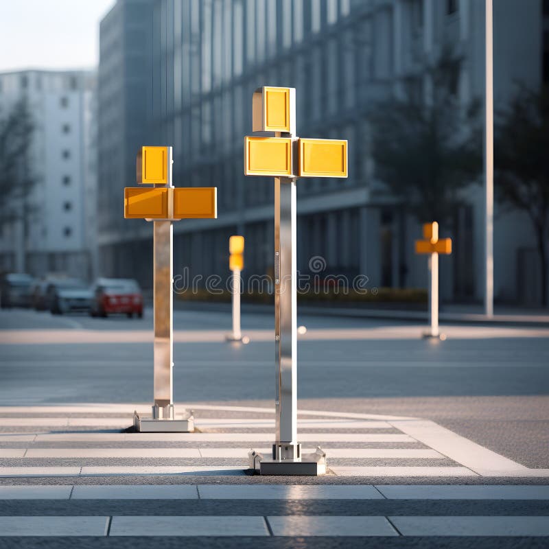 Road Intersections Equipped with Helpful Signposts Stock Photo - Image ...