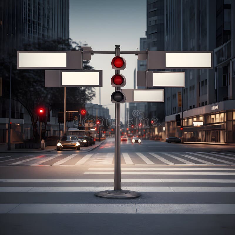 Road Intersections Equipped with Informative Signposts Stock Image ...