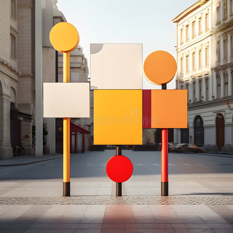 Road Intersections Equipped with Helpful Signposts Stock Illustration ...