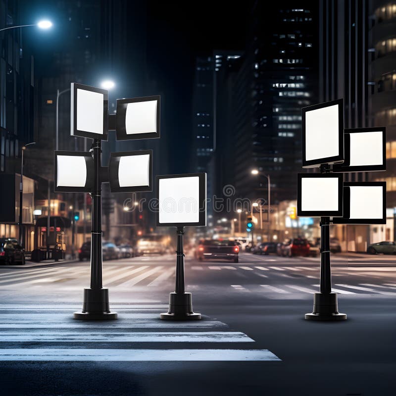 Road Intersections Guided by Signposts Stock Illustration ...