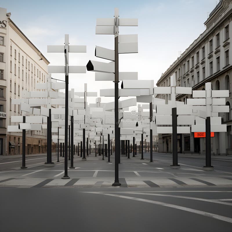 Road Intersections Equipped with Reliable and Visible Signposts Stock ...