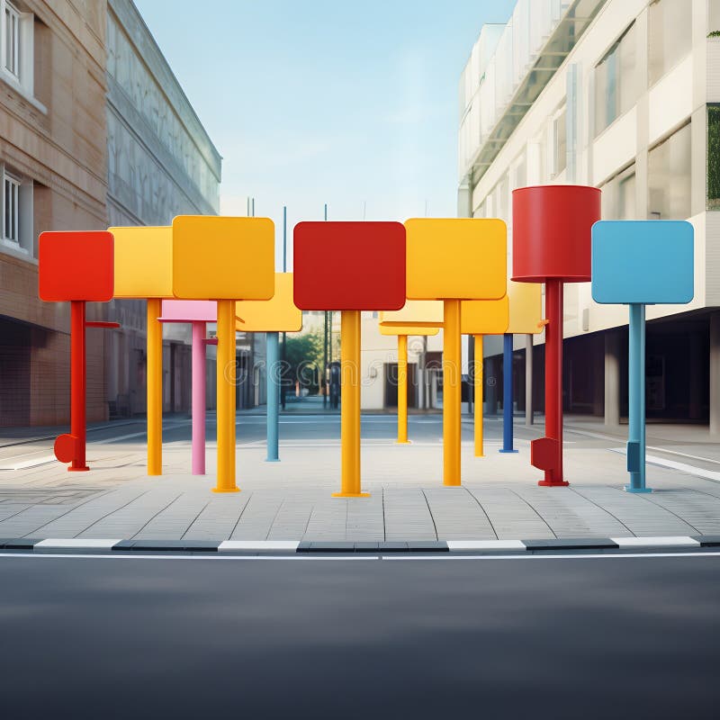 Road Intersections Equipped with Reliable Signposts Stock Photo - Image ...