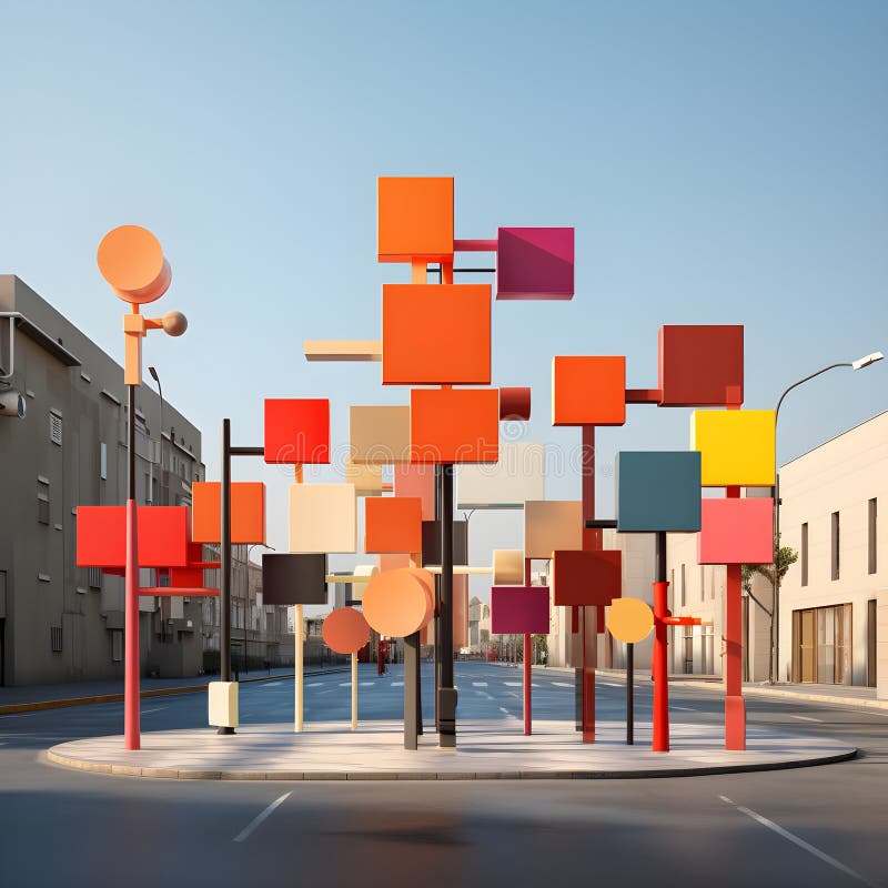 Road Intersections Equipped with Reliable Signposts Stock Illustration ...