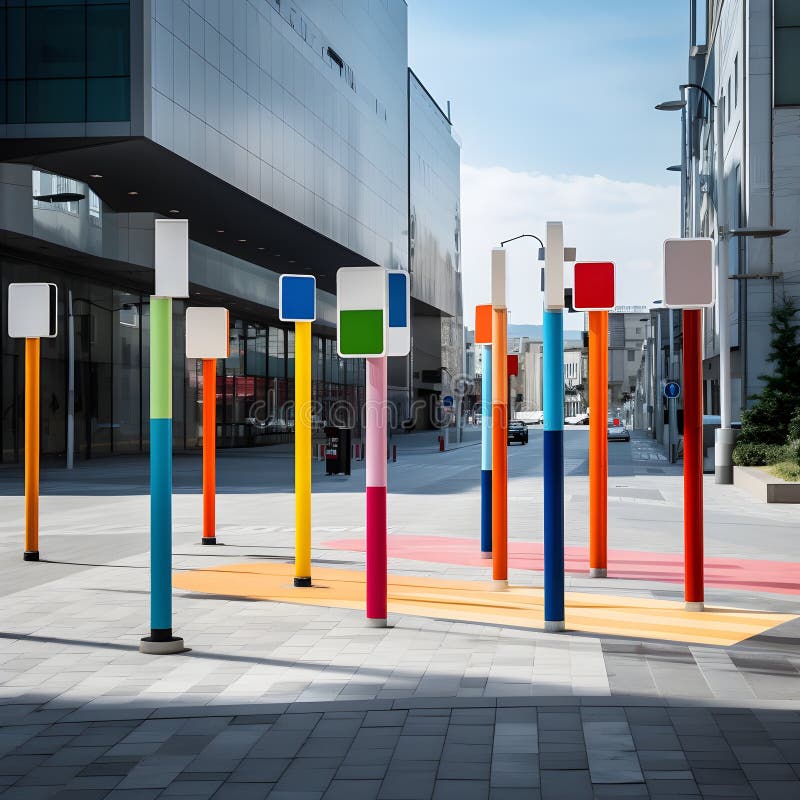 Road Intersections Equipped with Reliable and Visible Signposts Stock ...