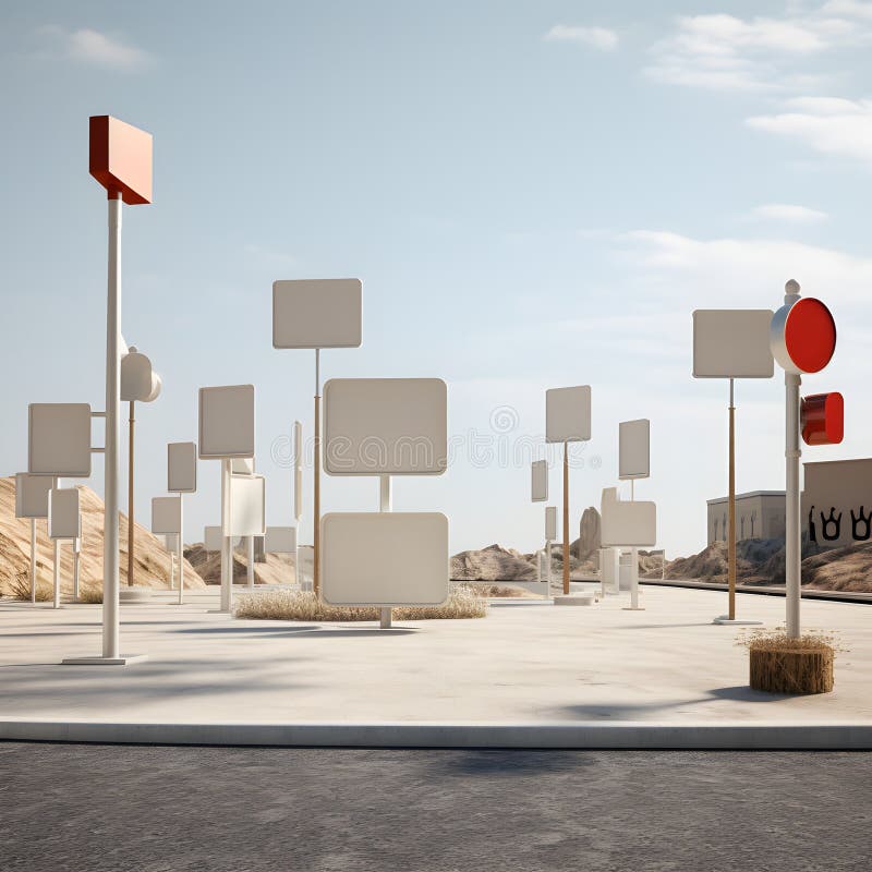 Road Intersections Equipped with Reliable and Visible Signposts Stock ...