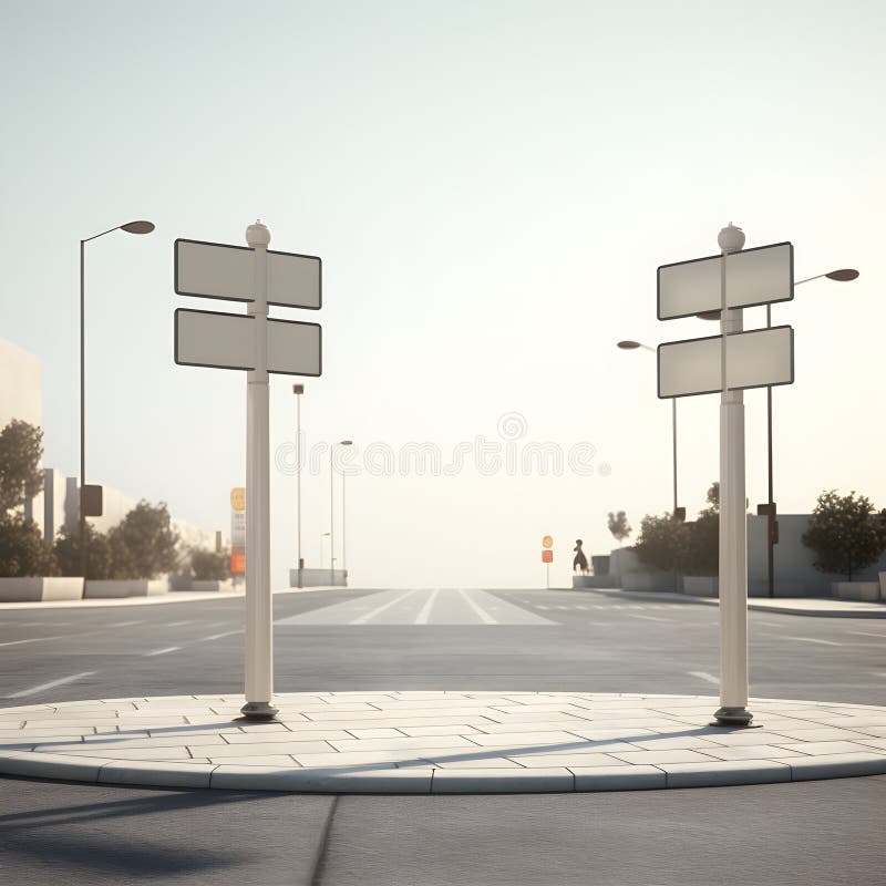 Road Intersections Equipped with Reliable and Visible Signposts Stock ...