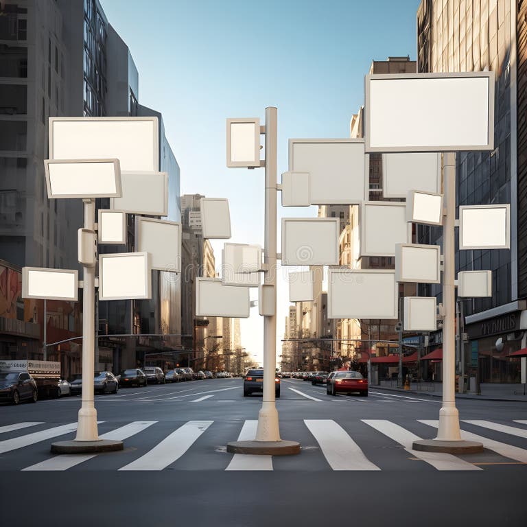 Road Intersections Equipped with Reliable and Visible Signposts Stock ...