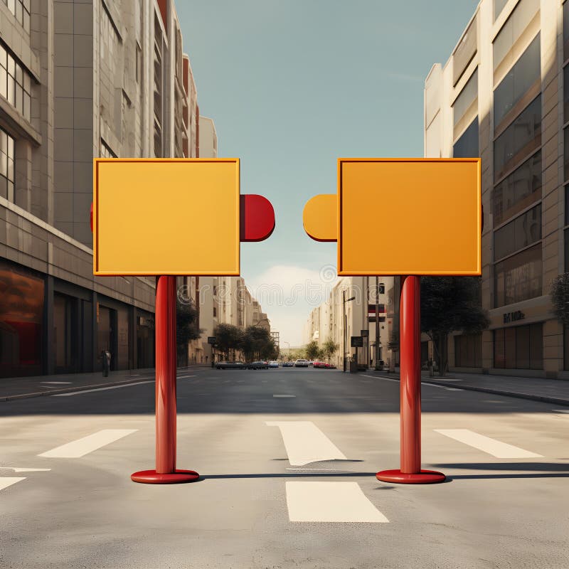 Road Intersections Guided by Signposts Stock Illustration ...
