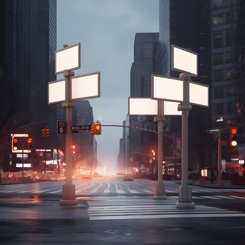 Road Intersections Guided by Signposts Stock Illustration ...