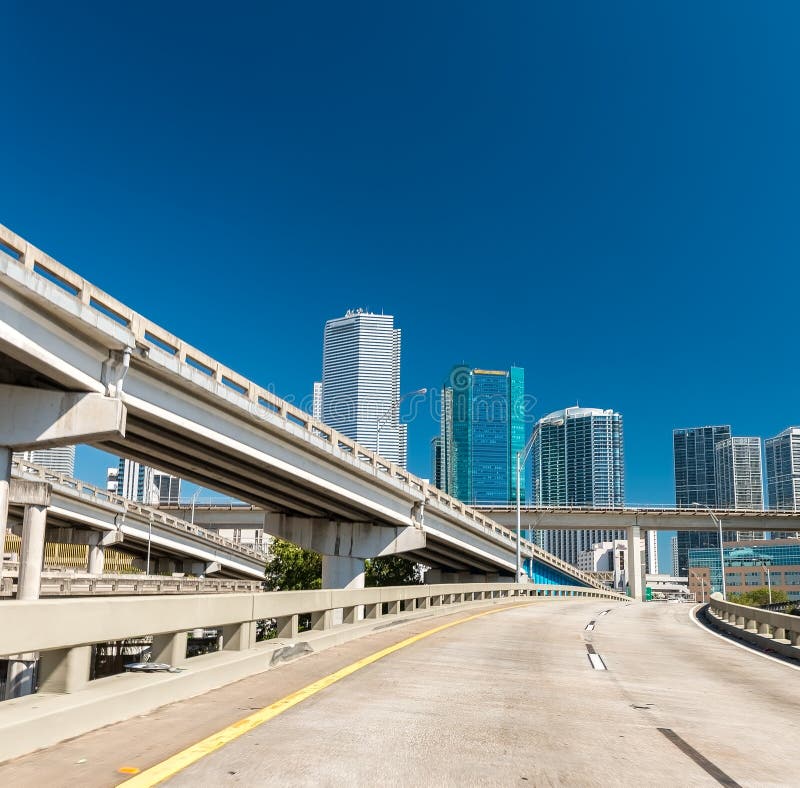 Road Intersections Near Miami, Florida Stock Photo - Image of scene ...