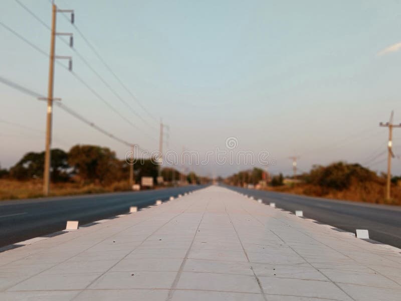Road Island, Concrete Floor in View Along the Long Road Stock Image ...
