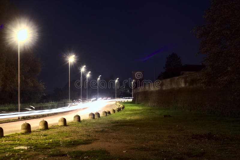 Road in an Italian Town at Night Stock Photo - Image of cities, night ...