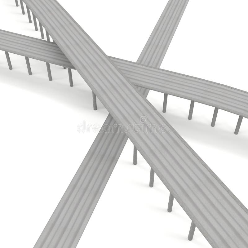 Road junction 3D render stock illustration. Illustration of movement ...