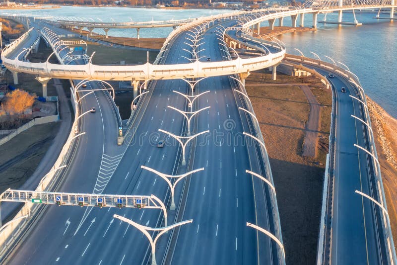 Road Junction with Exits To City Streets Stock Photo - Image of ...