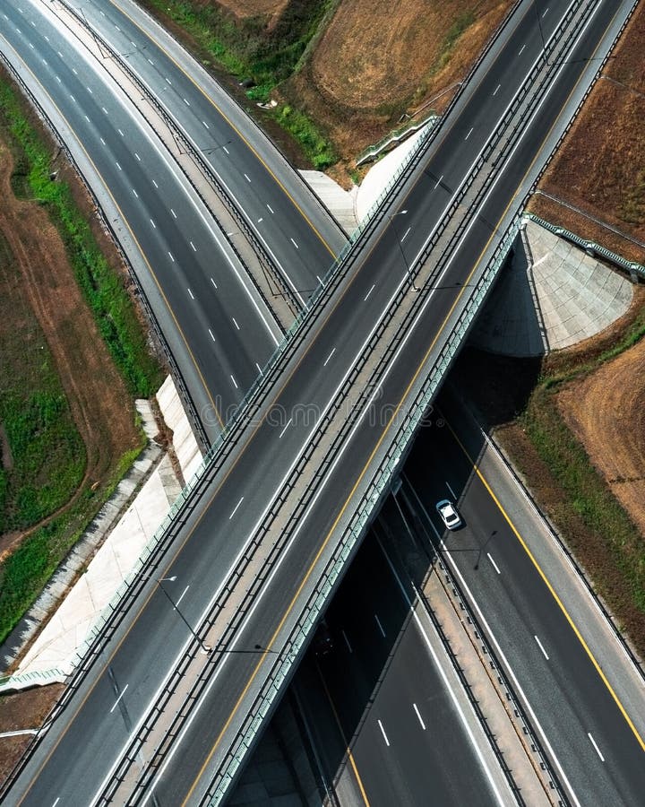 Road Junction of the Freeway. Highway Roads Stock Image - Image of ...