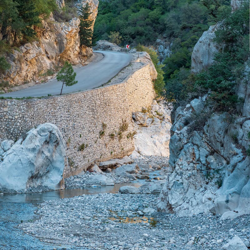 Mountain Gorge with Steep Limestone Slopes in the Taurus Mountains ...