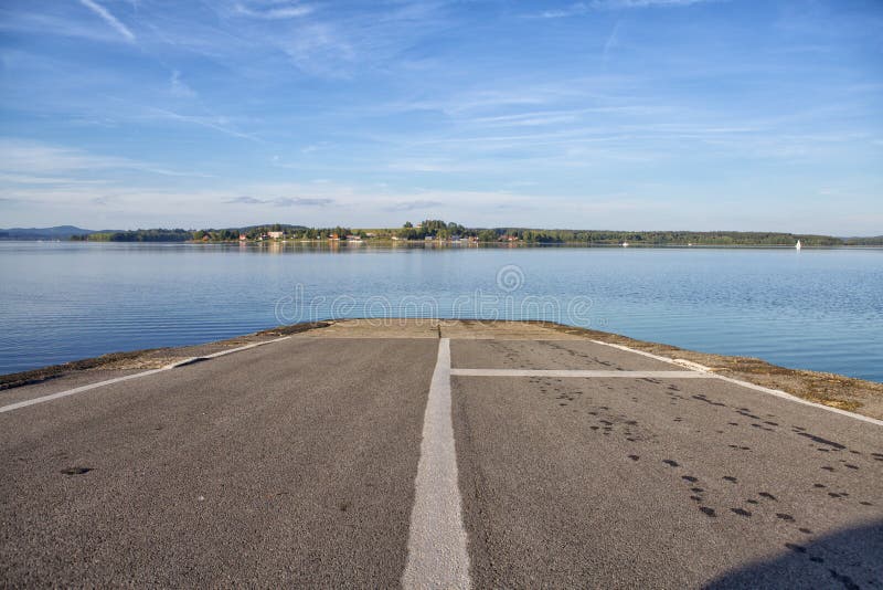 Road into lake stock photo. Image of summer, road, water - 78152774