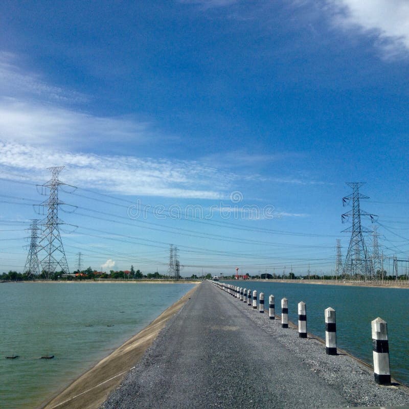 Road and lake stock photo. Image of travel, irrigation - 54287616