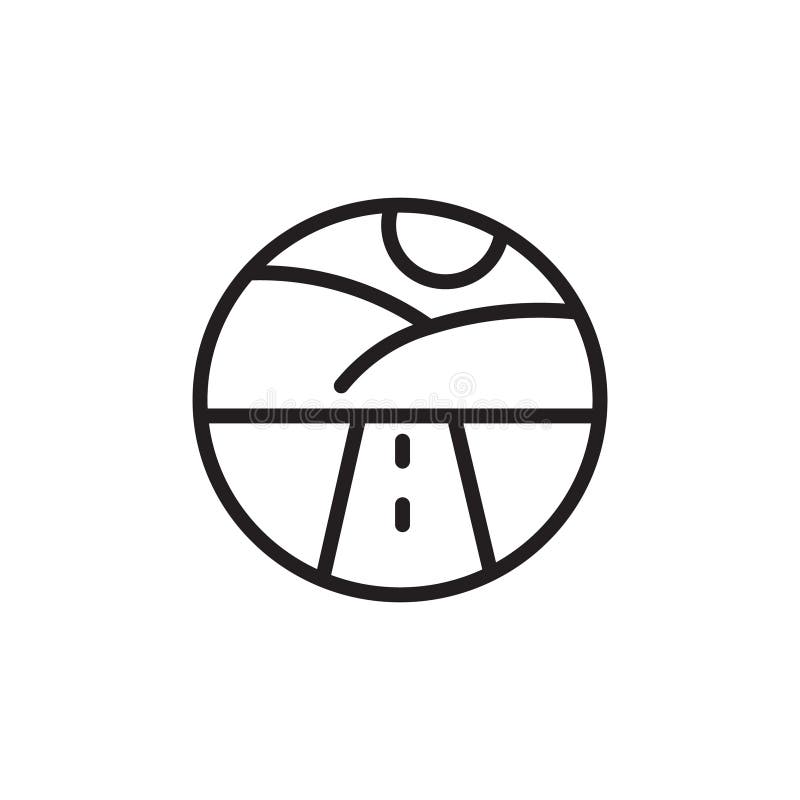 Road on Landscape Icon Outline Vector for Web Ui Stock Vector ...