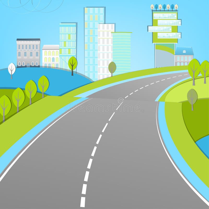 Road landscape stock vector. Illustration of abstract - 59985275