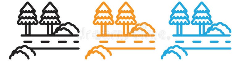 Road on Landscape Vector Logo Set Collection for Web App Ui Stock ...