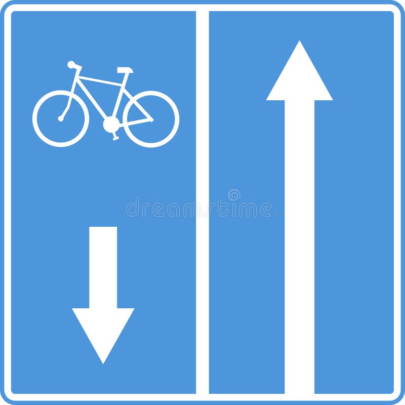 A Road with a Lane for Cyclists. Road Signs. Stock Vector ...