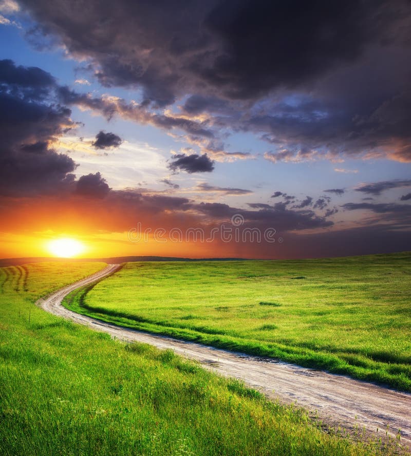 Road Lane and Deep Blue Sky Stock Image - Image of beauty, horizon ...