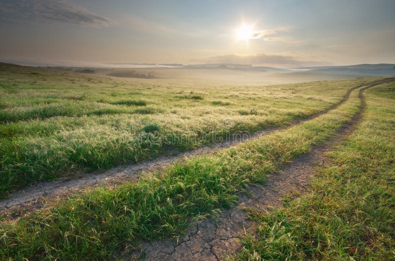 Road Lane and Deep Blue Sky Stock Image - Image of beauty, horizon ...