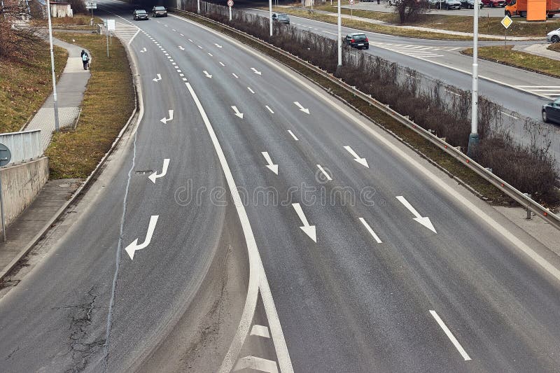 Road lanes from above stock photo. Image of transport - 372253508