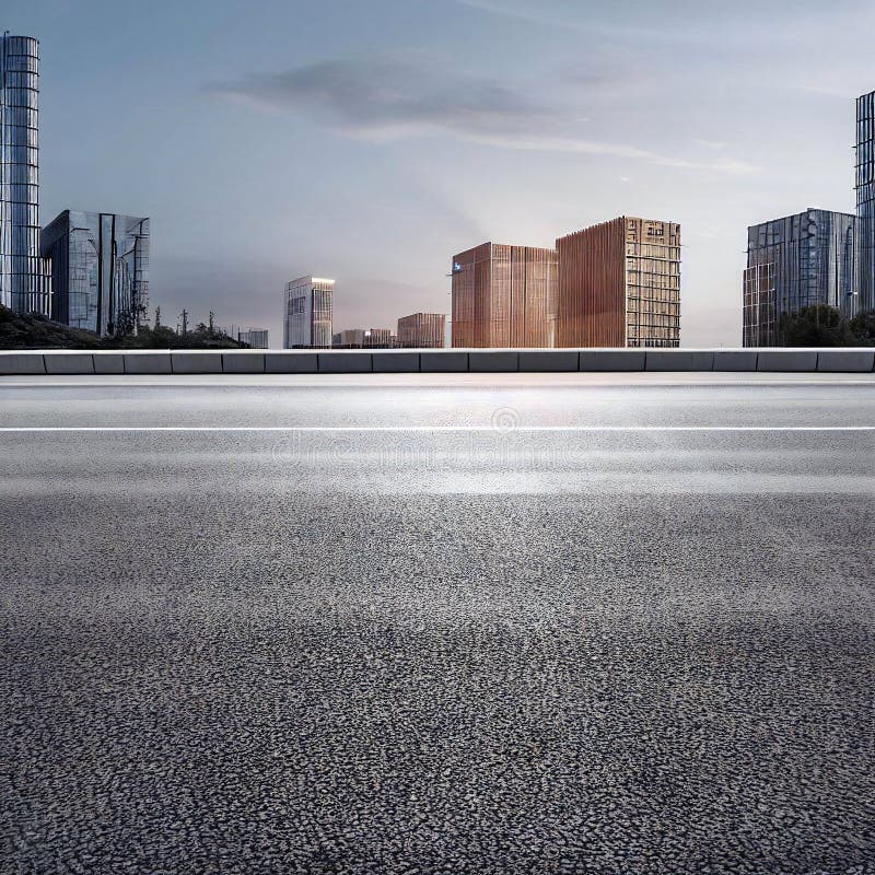 A Road with a Large Building in the Background Stock Illustration ...