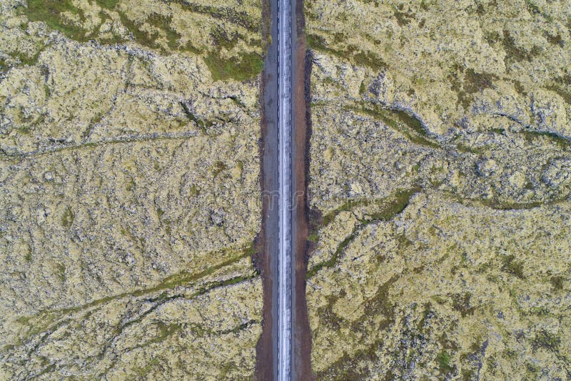 Road through the lava stock image. Image of rocky, reykjanes - 96197977