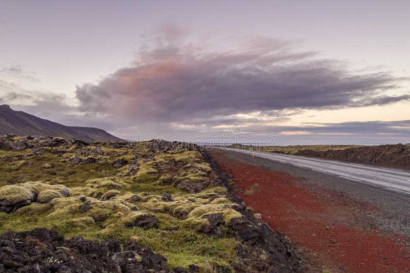 Road through the lava stock image. Image of countryroad - 96197983
