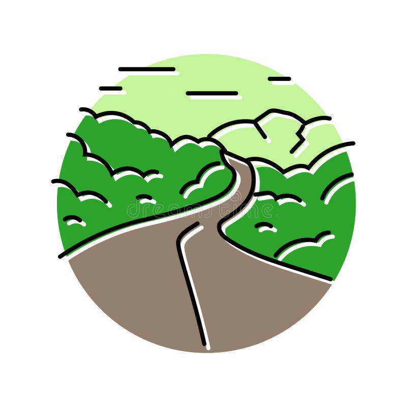 Road Leading Forward Progress Color Icon Vector Illustration Stock ...