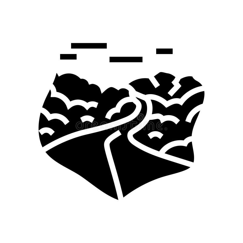 Road Leading Forward Progress Glyph Icon Vector Illustration Stock ...